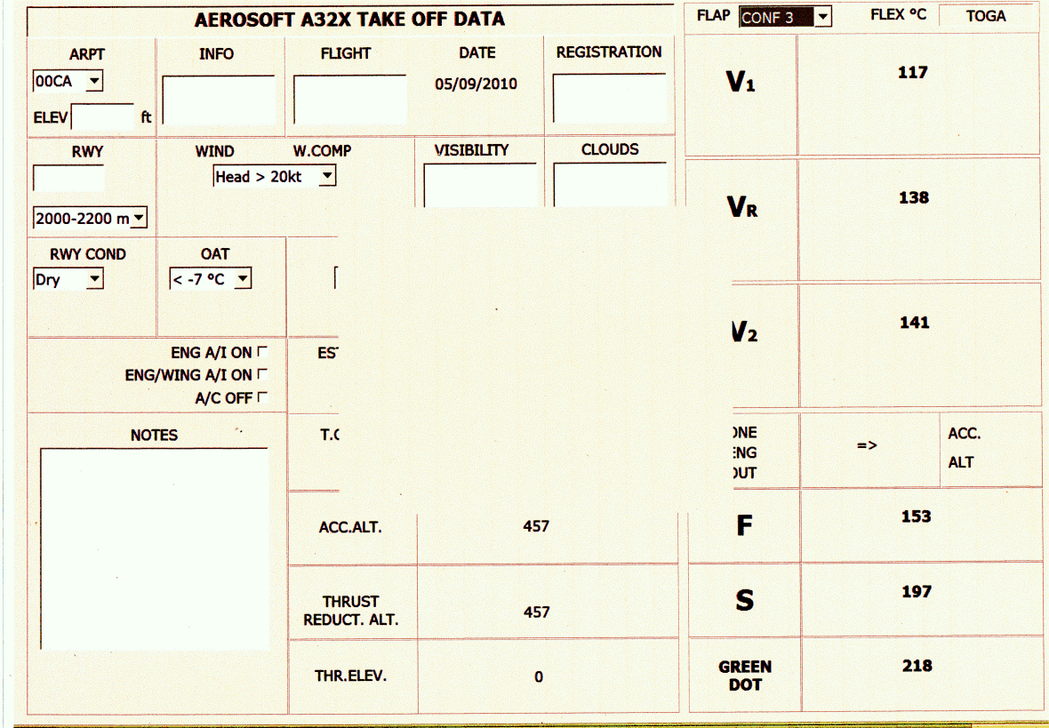 Take Off Data Sheet - Aircraft General - AEROSOFT COMMUNITY SERVICES Take Off Data Sheet - Aircraft General - AEROSOFT COMMUNITY SERVICES